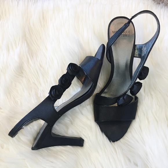 Mootsies Tootsies | Shoes | Mootsies Tootsies Black Satin Slingback ...